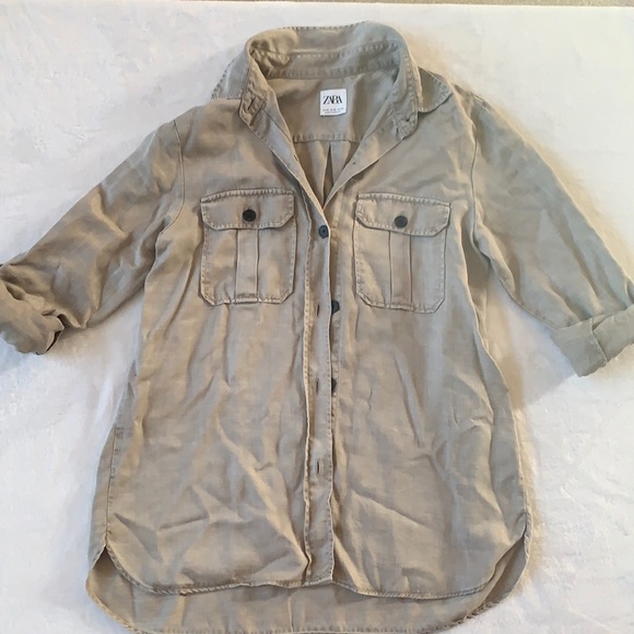 Zara | Tops | Zara Button Up Collared Shirt | Poshmark